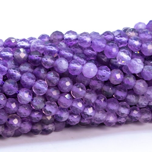 4MM Purple Amethyst Beads Grade AA Genuine Natural Gemstone - Etsy