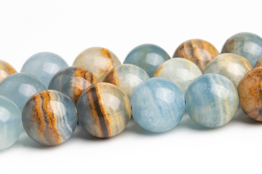 Blue Onyx (lemurian Aquatine Calcite) Beads Genuine Natural Grade AA ...