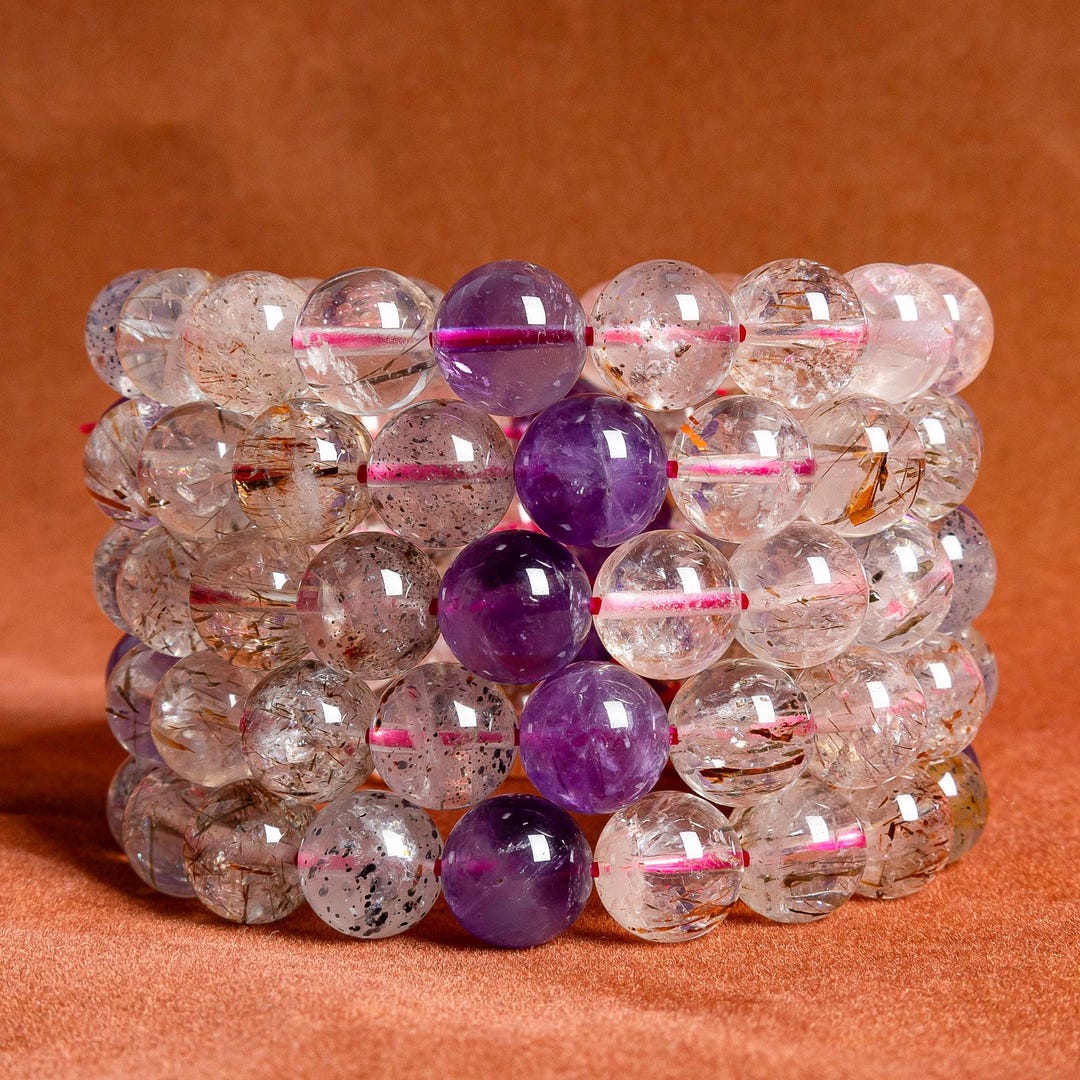 Super Seven Beads 6"/6.5"/7"/8" Bracelet Round Gemstone Beads - Etsy