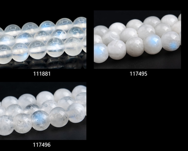 Indian Rainbow Moonstone Beads Genuine Natural Round Gemstone Beads for ...