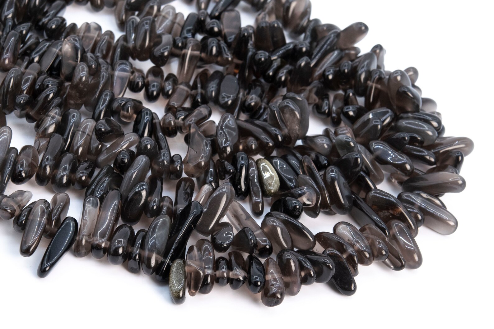 12-24x3-5MM Transparent Brown Obsidian Bead Stick Pebble Chip | Etsy