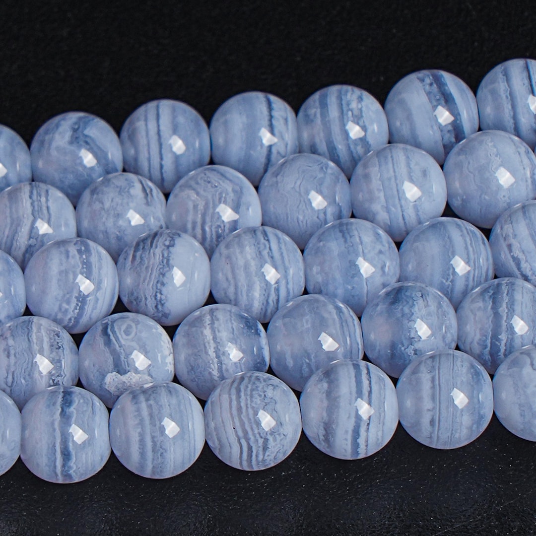 5MM Blue Lace Agate Beads Brazil Grade AA Genuine Natural Gemstone ...