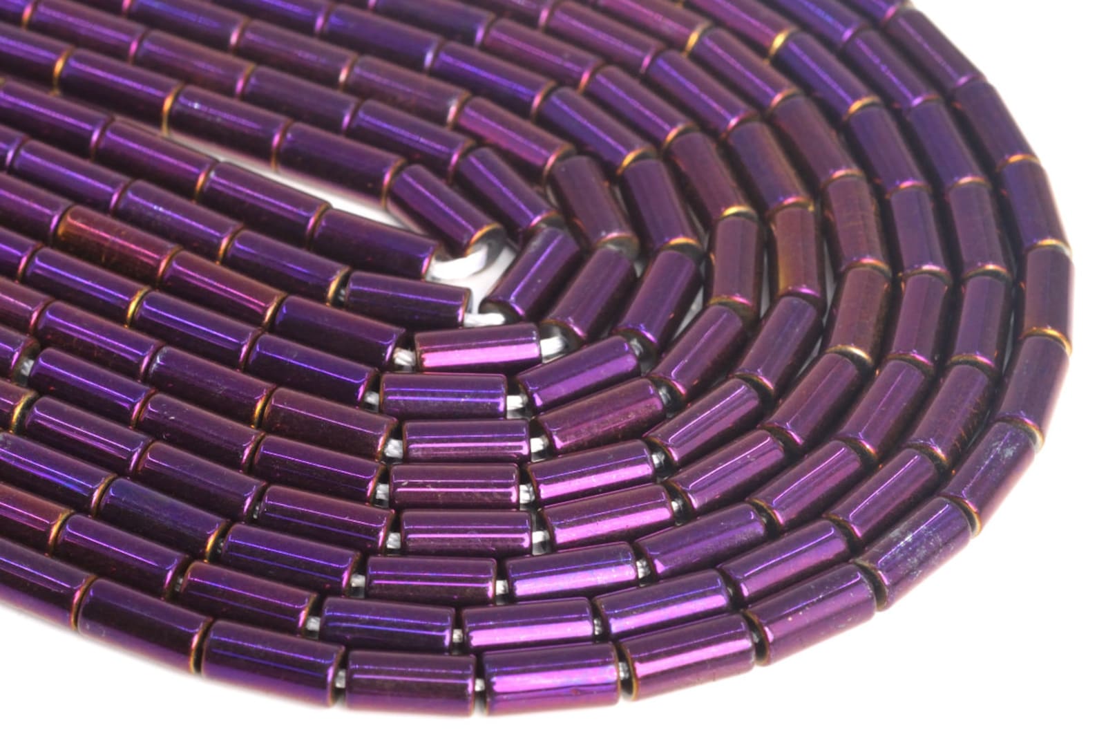 8x4mm Purple Hematite Beads Round Tube Grade AAA Natural - Etsy