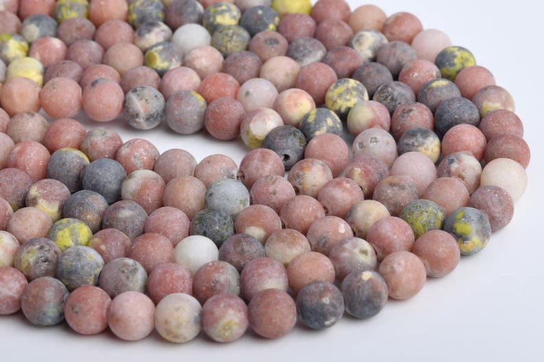 Matte Plum Blossom Jasper Beads Grade AAA Genuine Natural Gemstone ...