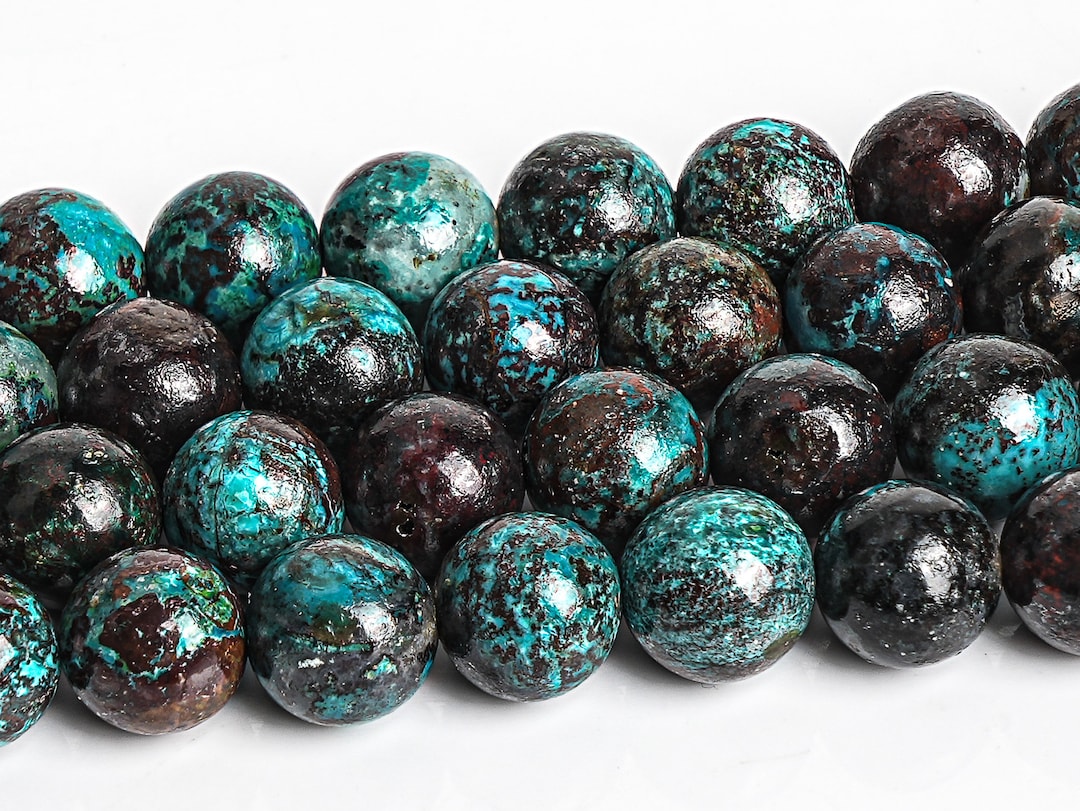 Bronze Blue Azurite Malachite Quartz Beads Genuine Natural Grade AA ...