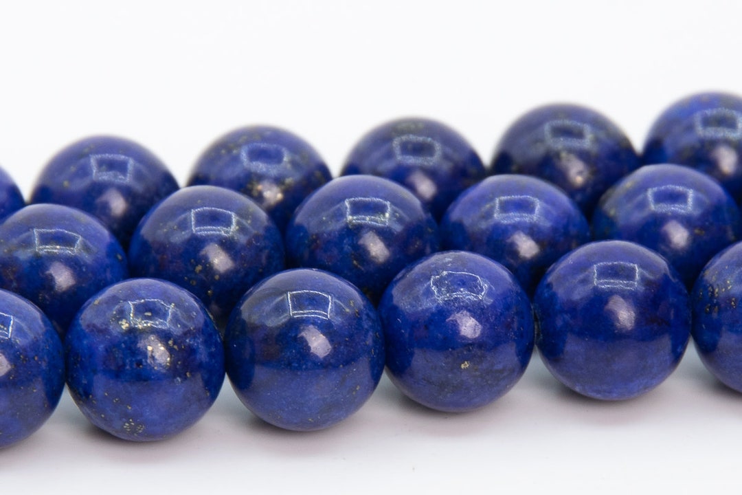 8MM Deep Blue Lapis Lazuli Beads Grade AA Gemstone Round Loose Beads 15 ...