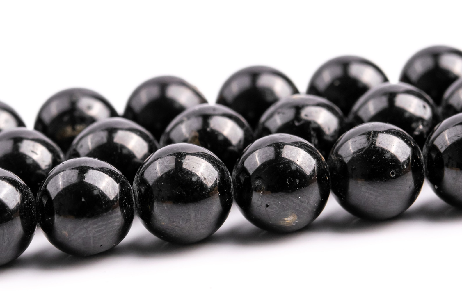 Black Tourmaline Beads Genuine Natural Grade AA+ Gemstone Round Loose ...