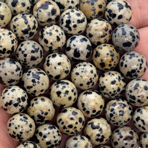 Dalmatian Jasper Beads Grade AAA Genuine Natural Gemstone Round Loose Beads 4MM 6MM 8MM 10MM ...