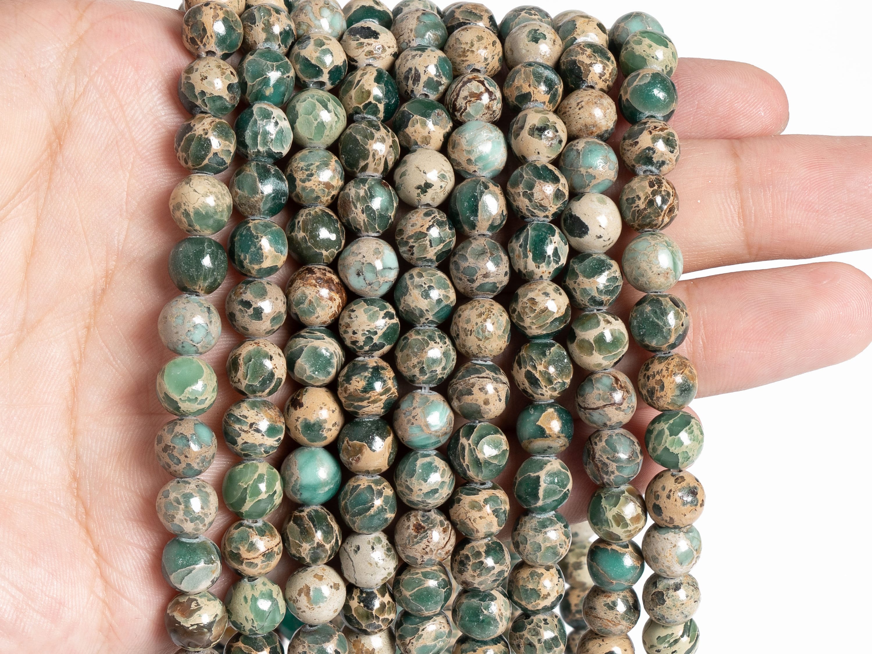 Green Sea Sediment Imperial Jasper Beads Grade AAA Gemstone Round Loose ...