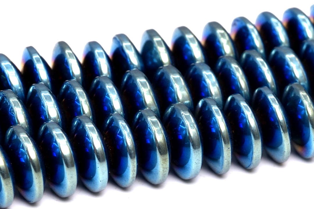 8x3mm Light Blue Hematite Beads Grade AAA Natural Gemstone Rondelle ...