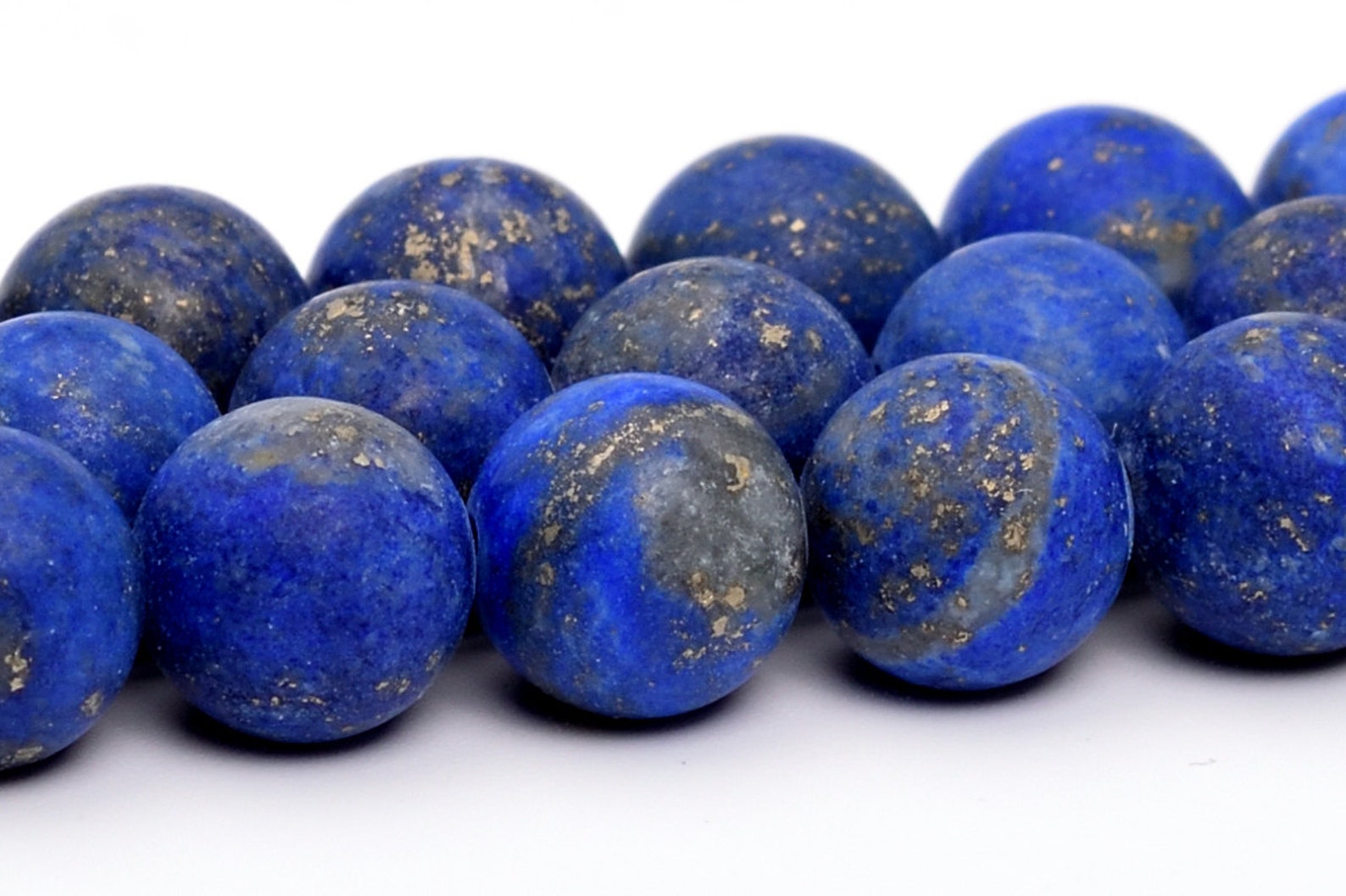 Matte Deep Blue Lapis Lazuli Beads Grade A Gemstone Round Loose Beads ...