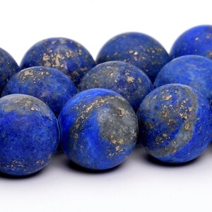 Matte Deep Blue Lapis Lazuli Beads Grade A Gemstone Round Loose Beads ...