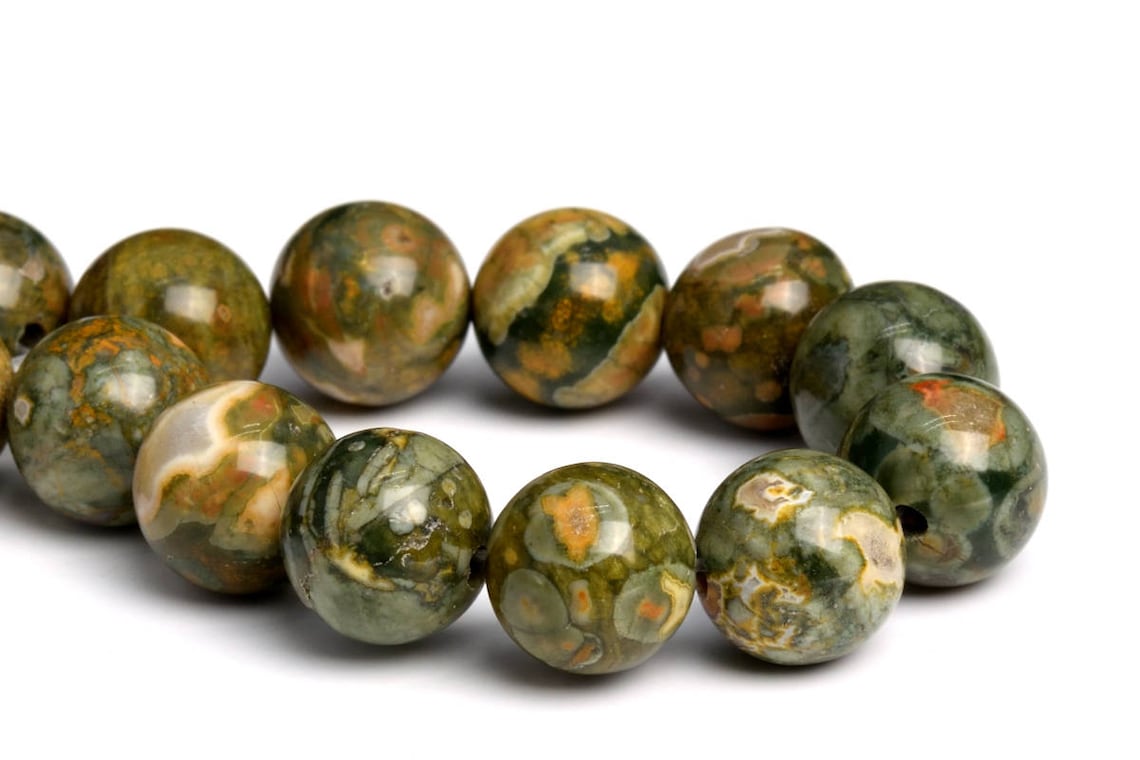 Rainforest Rhyolite Beads Africa Grade AAA Genuine Natural | Etsy