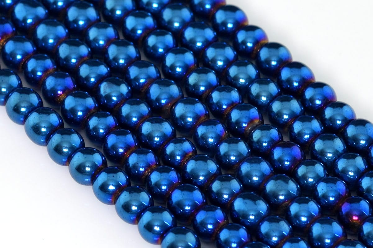 Blue Hematite Beads Grade AAA Natural Gemstone Round Loose - Etsy