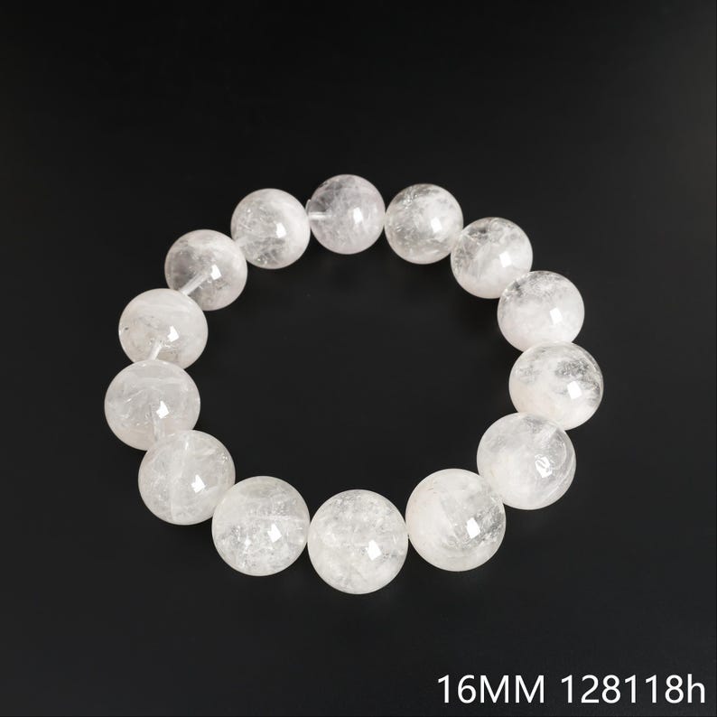 8-16MM White Phantom Quartz Bracelet | Genuine Natural Healing Crystal ...