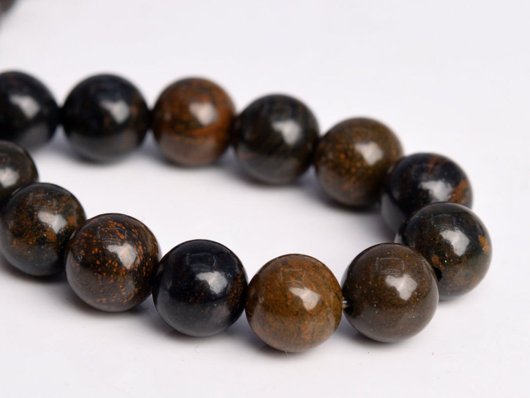 6MM Dark Blue Tiger Iron Beads Grade AA Genuine Natural Gemstone Half ...