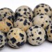 Matte Black & Beige Dalmatian Jasper Beads Grade A Genuine Natural ...