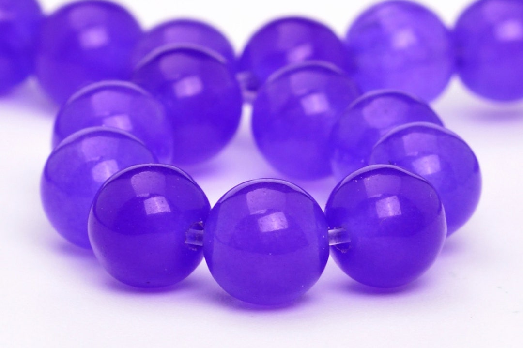 6MM Purple Jade Beads Grade AAA Natural Gemstone Half Strand Round ...