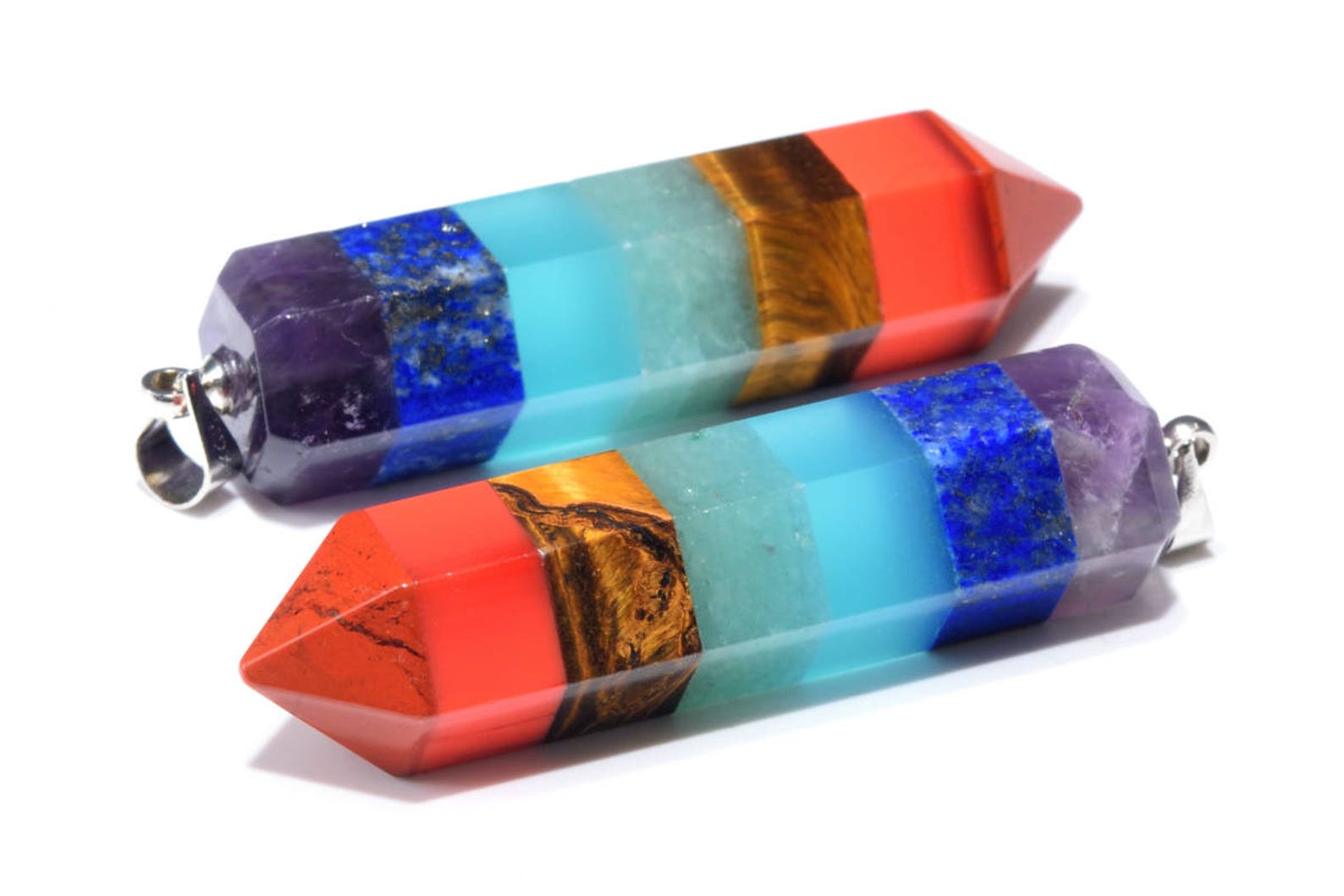 45x10mm Amethyst Lapis Lazuli Amazonite Aventurine Tiger Eye Jasper ...