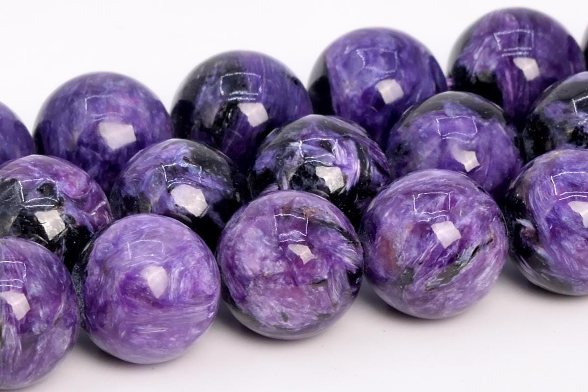 Russia Charoite Beads Genuine Natural Round Gemstone Beads - Etsy