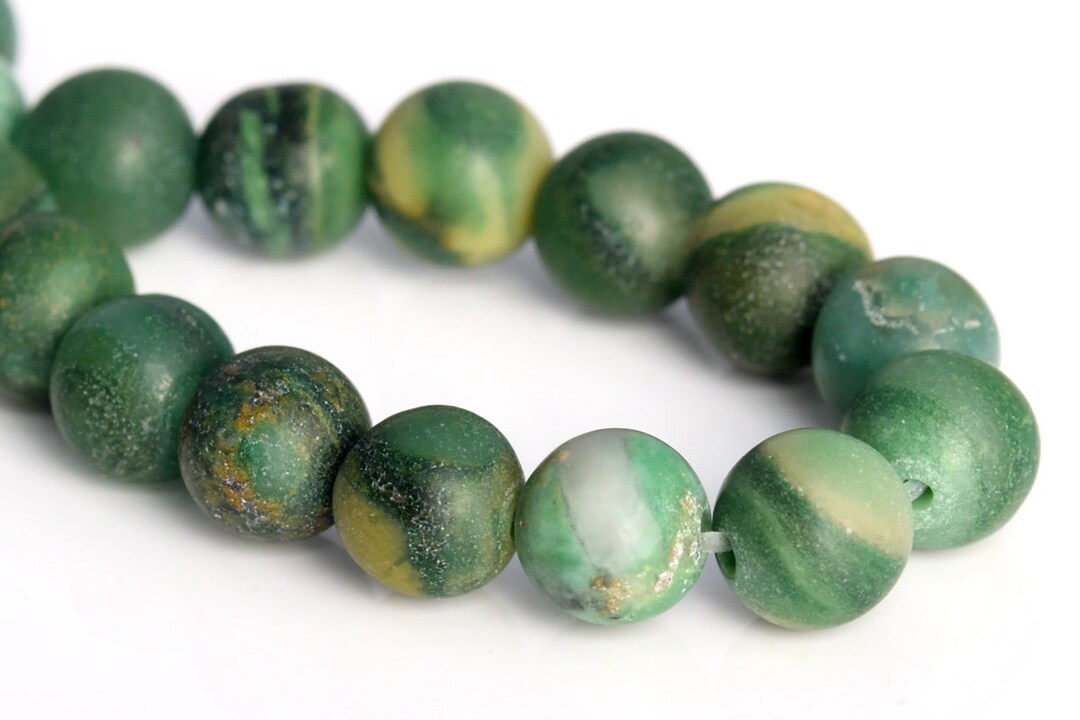6MM Matte Verdite Beads Grade AAA Genuine Natural Gemstone Half Strand ...