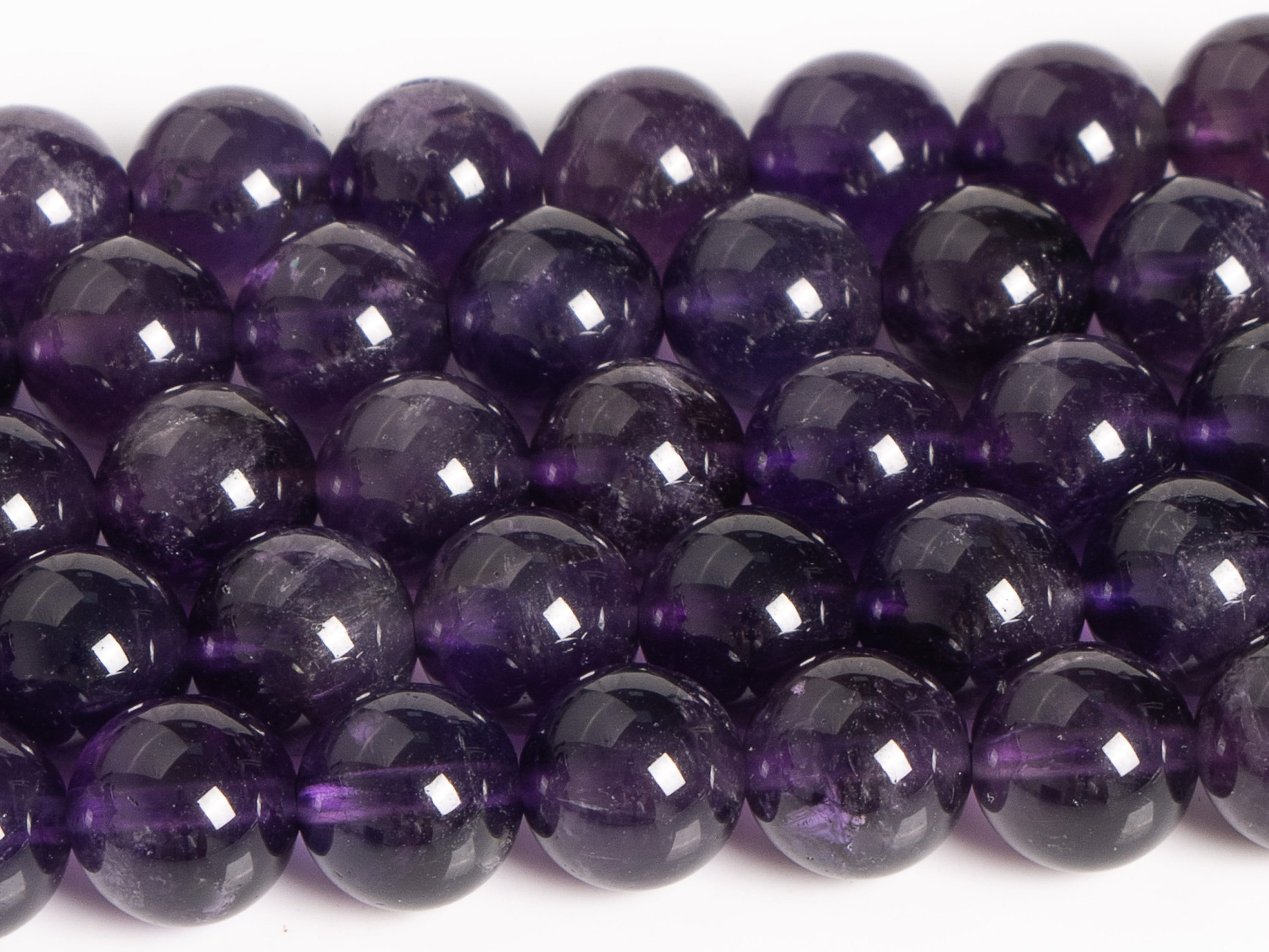 Deep Purple Amethyst Beads Genuine Natural Grade AAAAA Gemstone Round ...