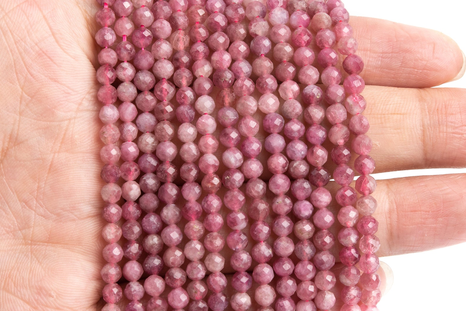 3-4MM Pink Tourmaline Beads Brazil Genuine Natural Gemstone - Etsy
