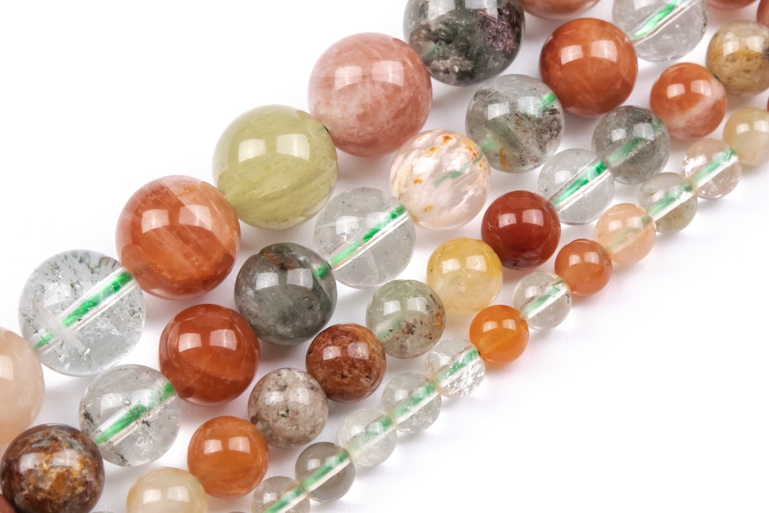 Multicolor Mix Phantom Quartz Beads Genuine Natural Grade AAA Gemstone ...