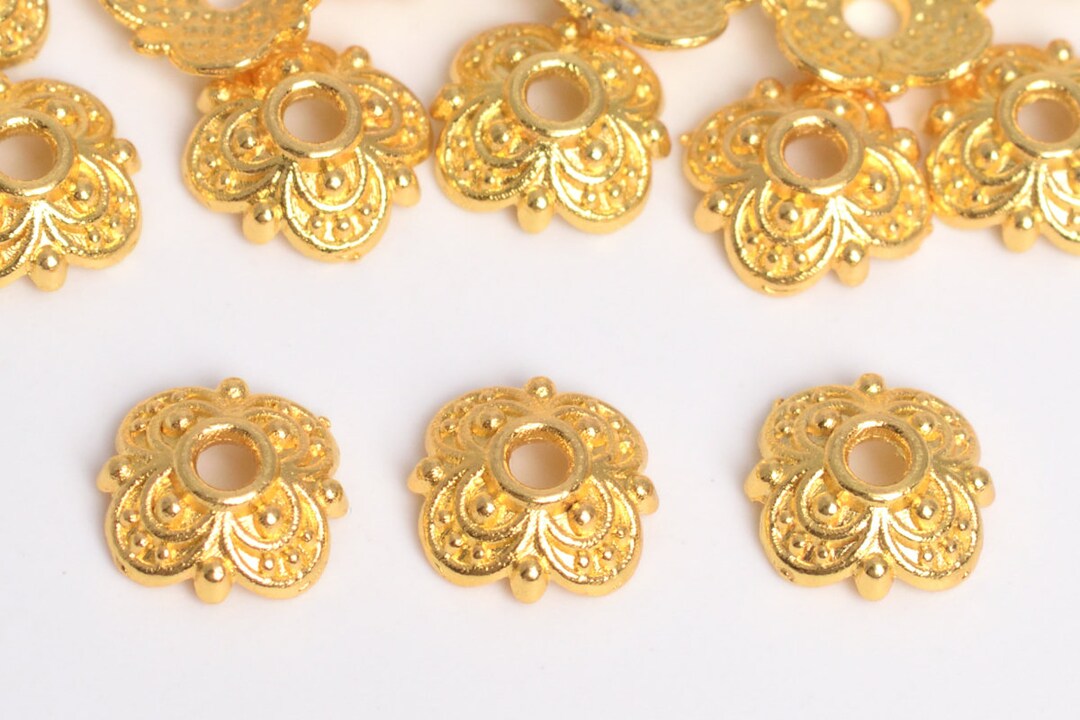 8x8mm Gold Tone Bead Cup Floral 30 Pcs Bulk Lot Options (64327-2485) - Etsy