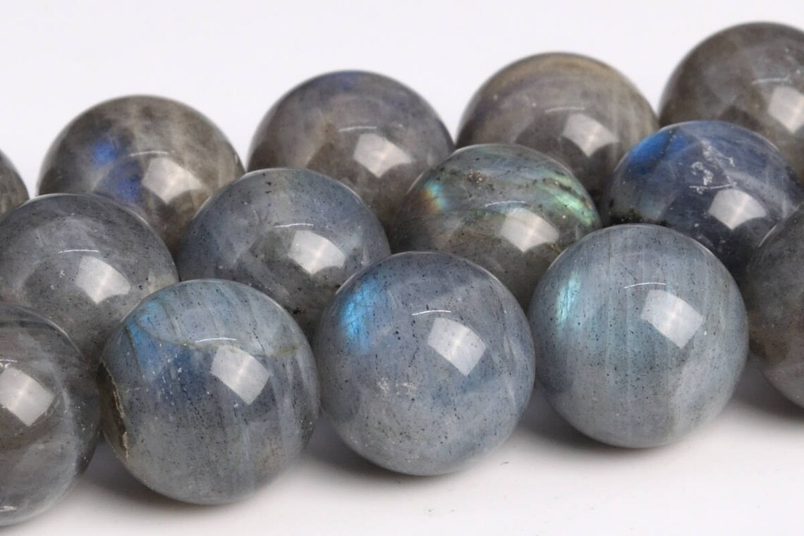 11MM Light Gray Labradorite Beads Grade A Genuine Natural Gemstone Full ...