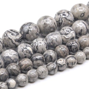 Natural Gray Spotted Jasper High Quality in Round 6mm 8mm - Etsy