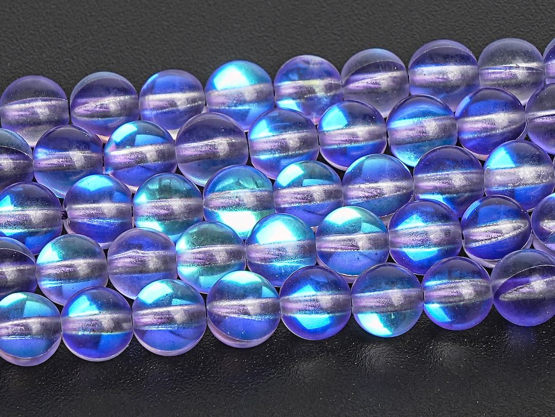 Violet Purple Mystic Aura Quartz Beads Round Loose Beads 6MM 8MM 10MM ...