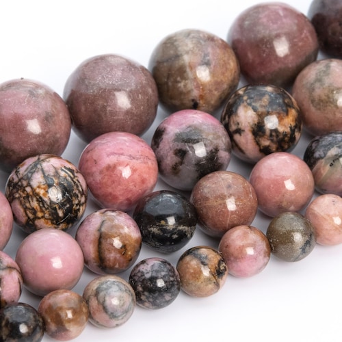 Rhodonite Beads Grade AAA Genuine Natural Gemstone Round Loose - Etsy