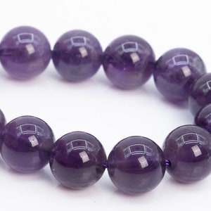 8MM Deep Purple Amethyst Beads Grade A Genuine Natural Gemstone Round ...
