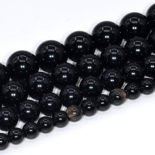 Black Agate Beads Grade AAA Genuine Natural Gemstone Round - Etsy