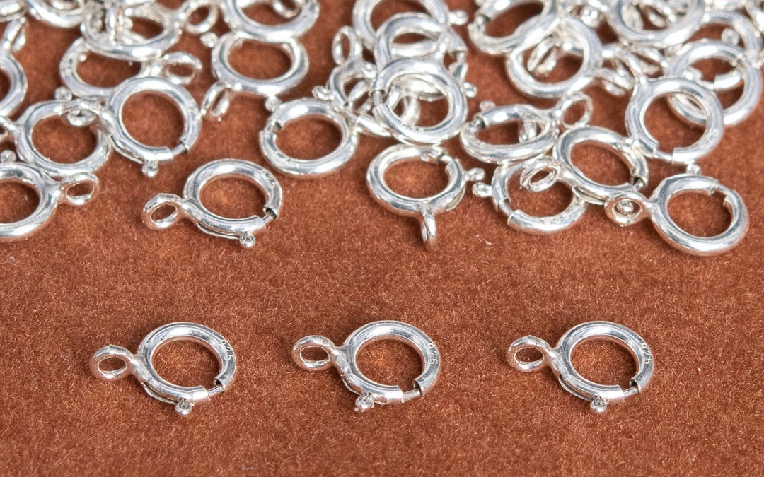 8x5mm Sterling Silver Spring Ring Clasps 10 Pcs Solid Silver (64786 ...