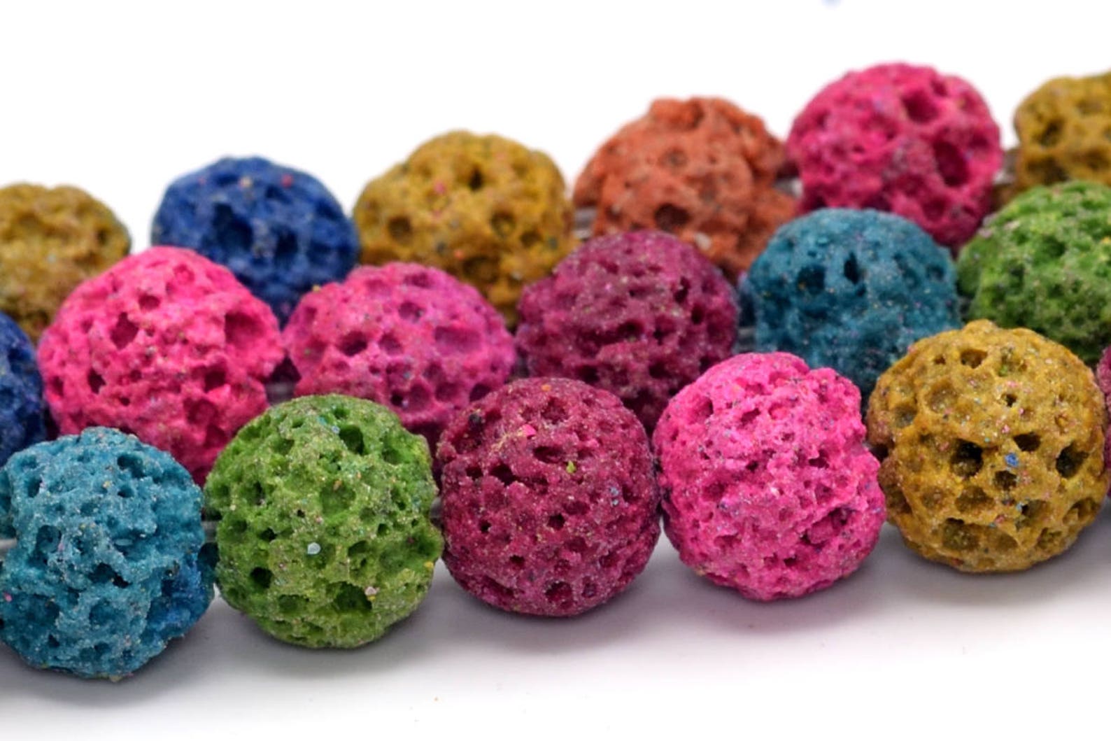 6MM Rainbow Volcanic Lava Beads Grade AB Natural Gemstone Half | Etsy