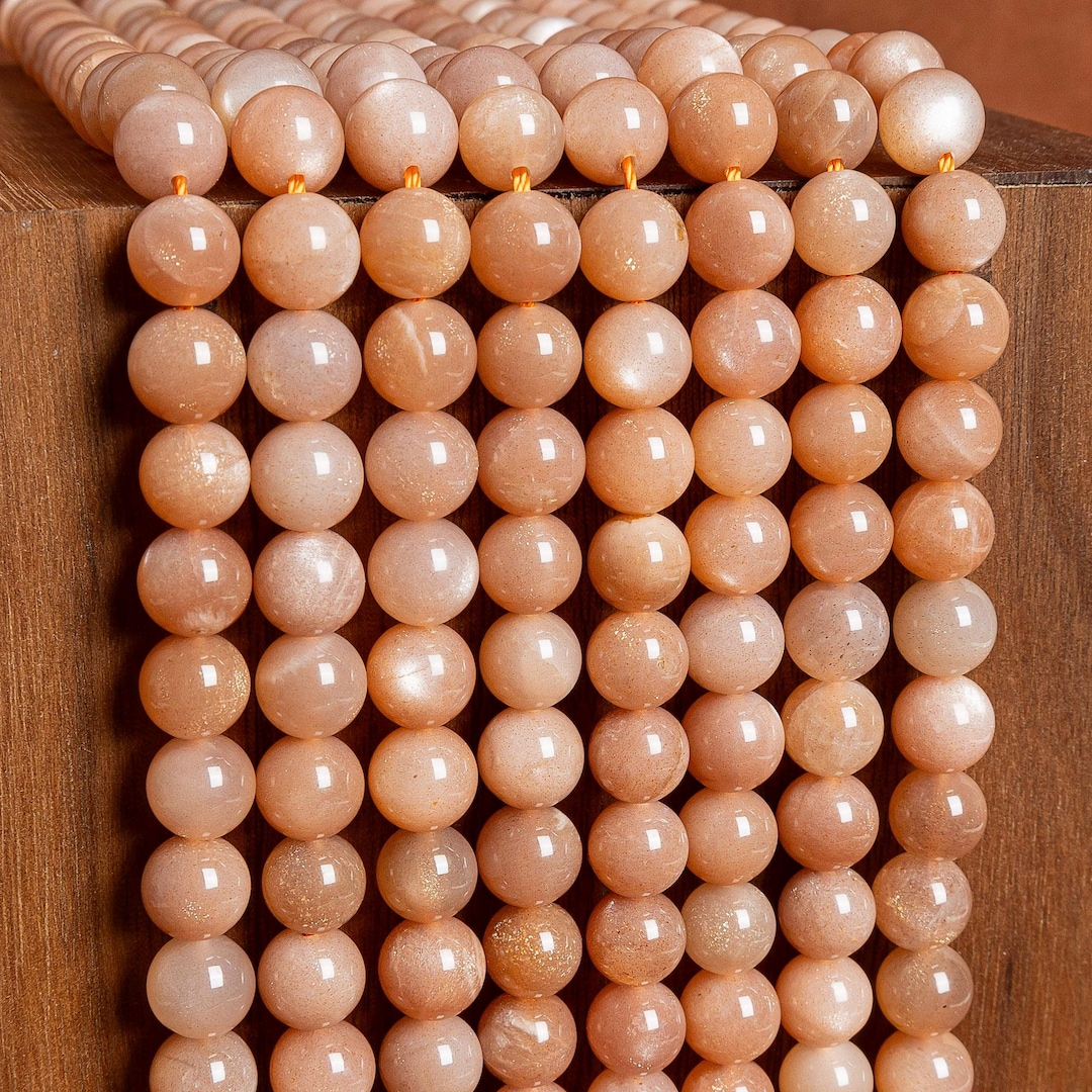 India Moonstone Beads Genuine Natural Round Gemstone Beads - Etsy