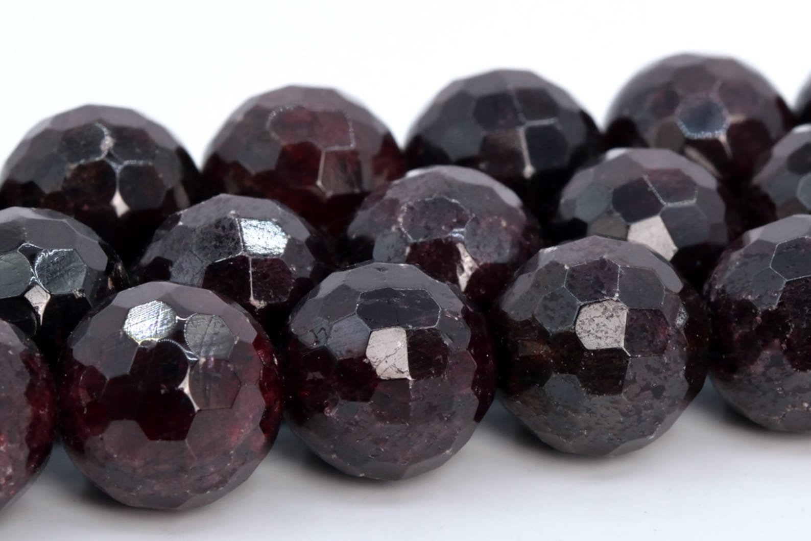 Wine Red Garnet Beads Grade A+ Genuine Natural Gemstone Micro Faceted ...