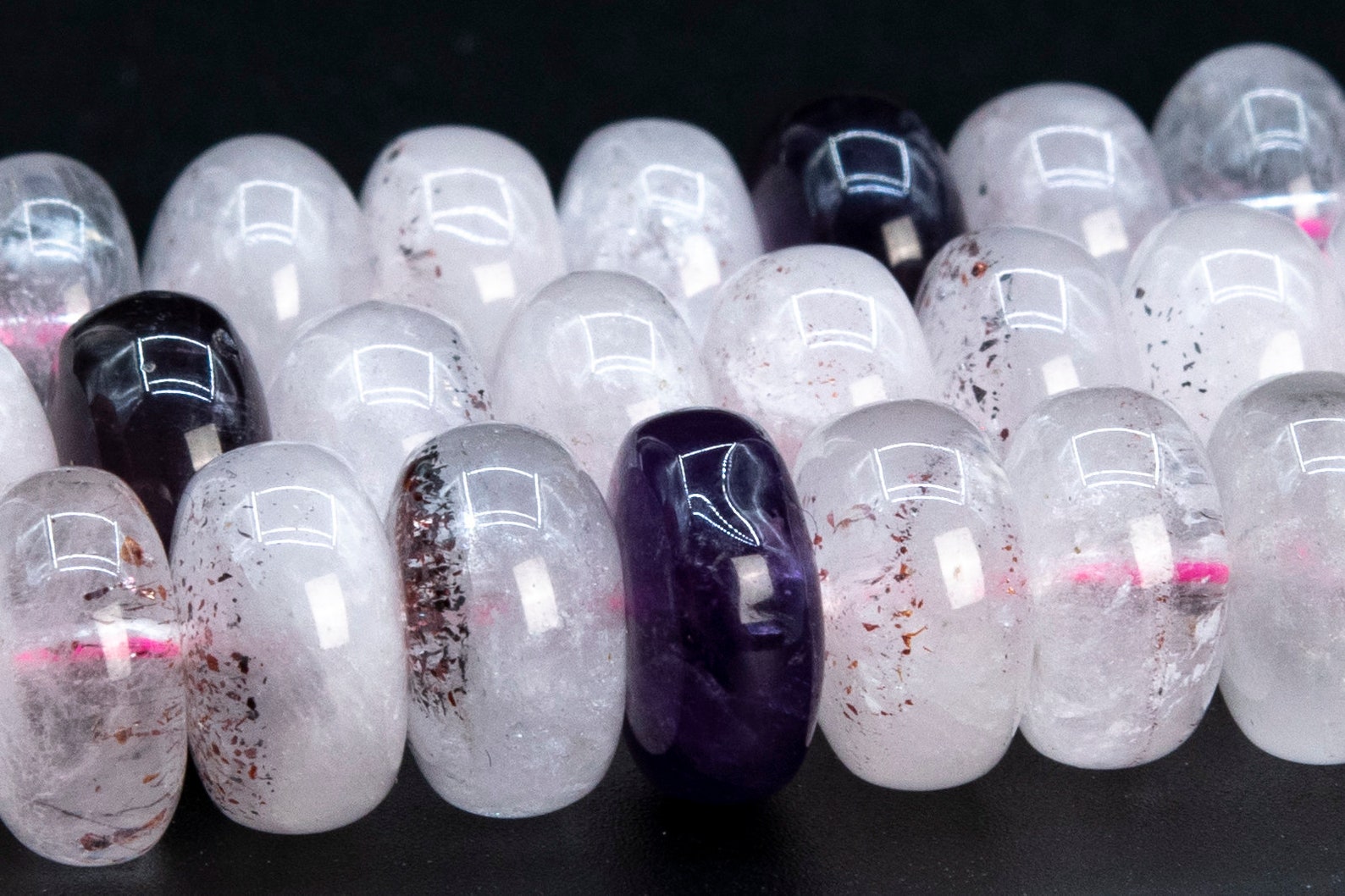 10x6mm Super Seven Beads Grade A Genuine Natural Gemstone Half Strand ...