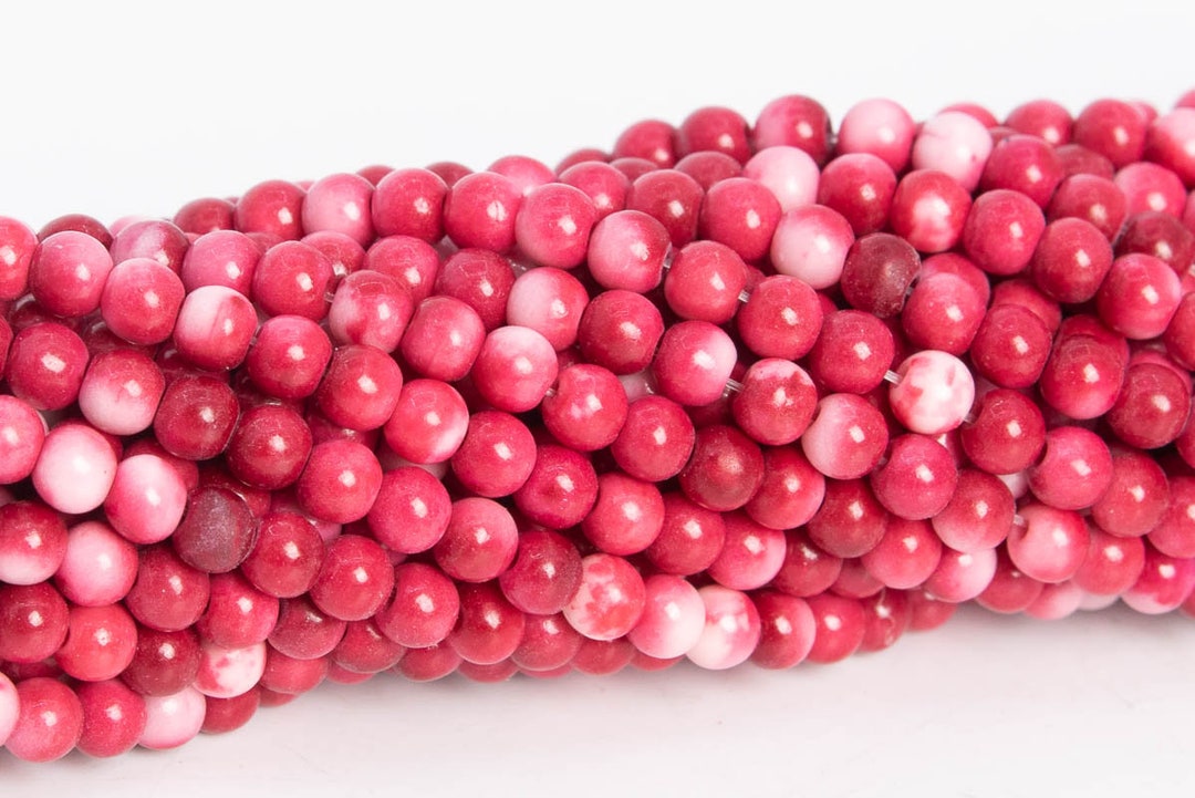 3MM Red Rain Flower Jade Beads Grade AAA Full Strand Round Loose Beads ...