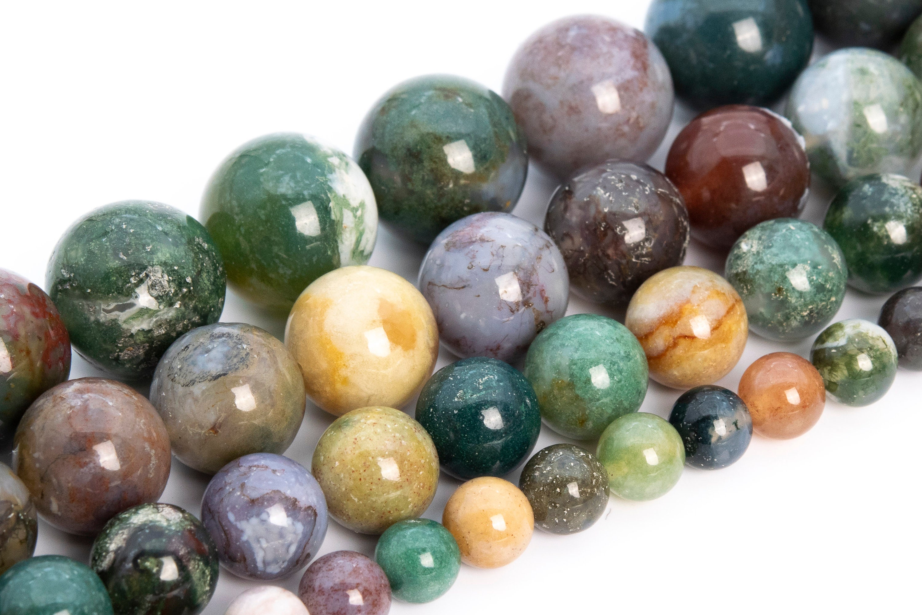 Indian Agate Beads Grade AAA Genuine Natural Gemstone Round - Etsy