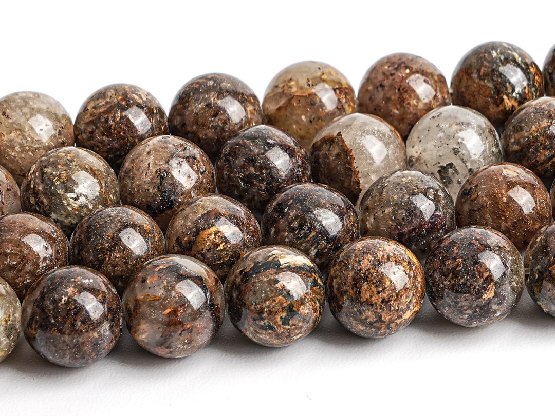 Dark Brown Gold Leaf Jasper Beads Genuine Natural Grade A+ Gemstone ...