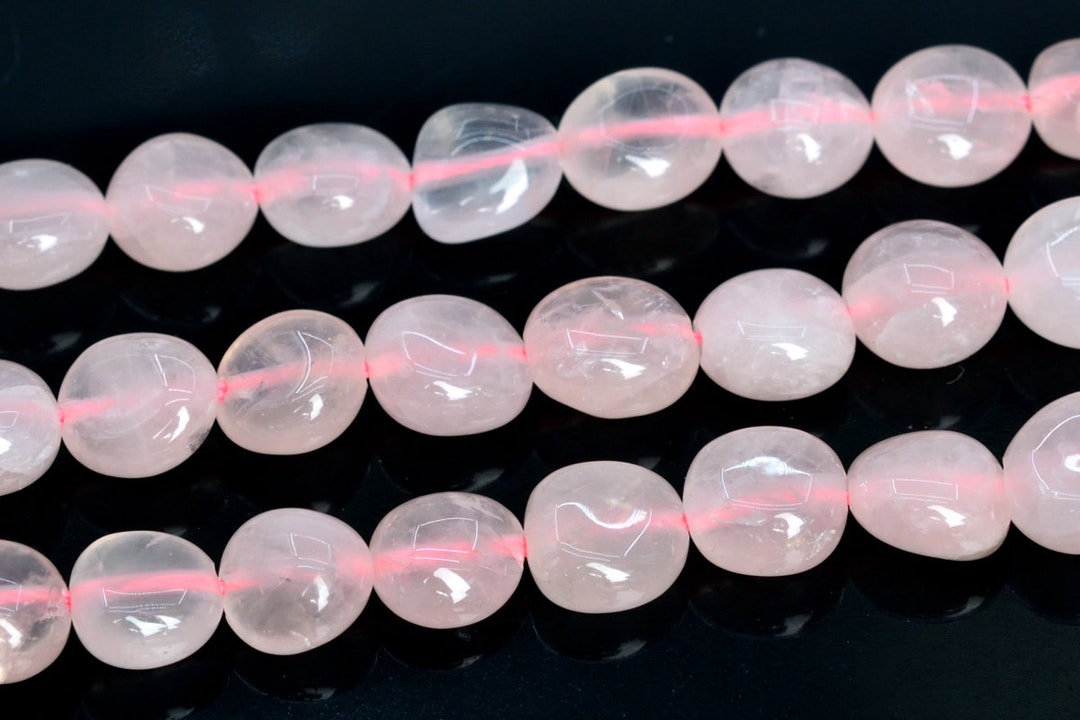 8-10MM Perlas de cuarzo rosa rosa Pebble Nugget Grado AAA Perlas ...