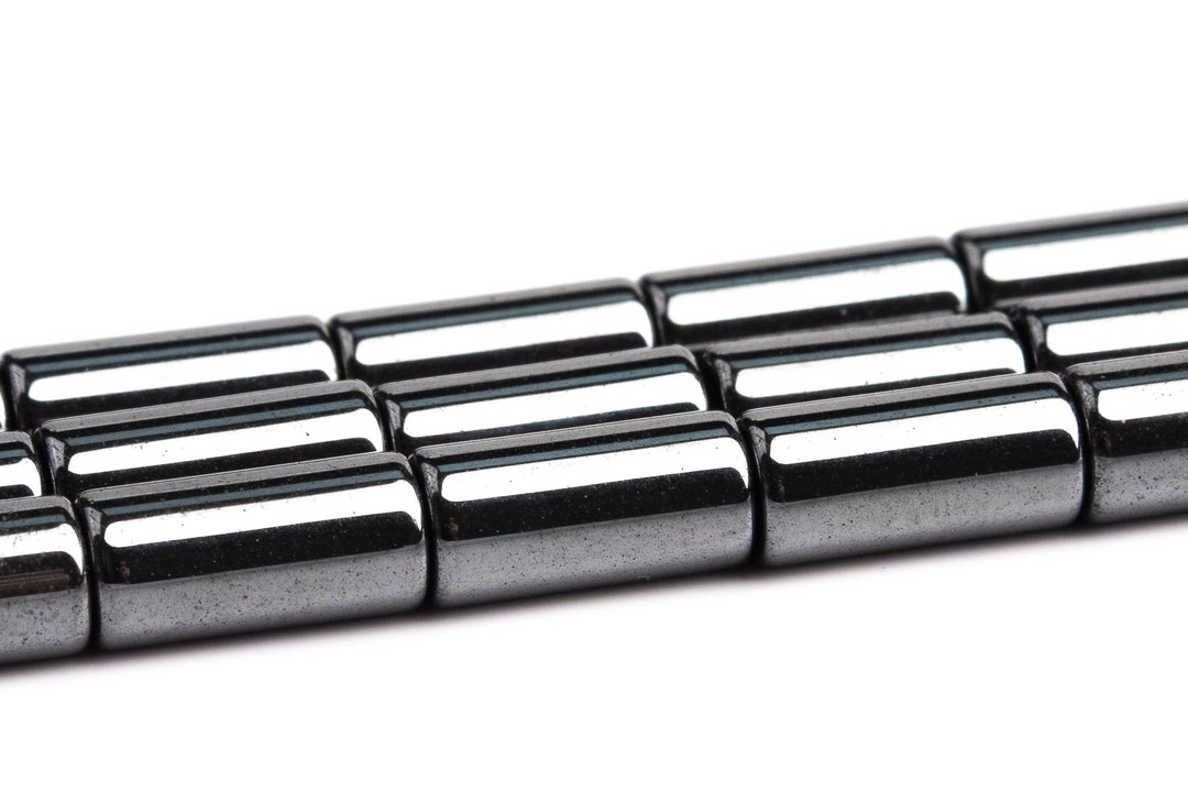 8x2mm Black Hematite Beads Round Tube Grade AAA Genuine Natural ...