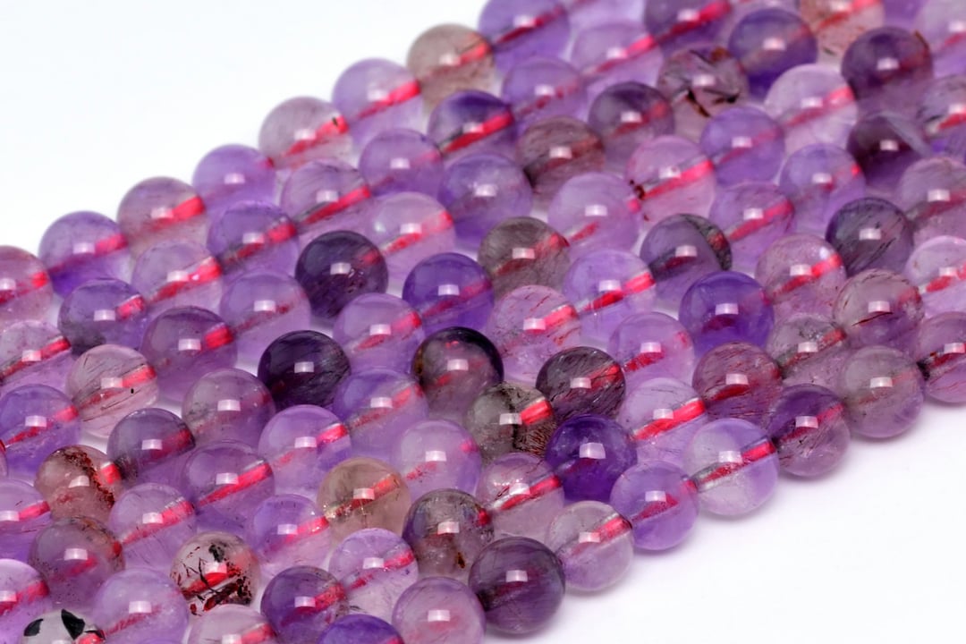 5MM Super Seven Beads Grade AA Genuine Natural Gemstone Half Strand ...