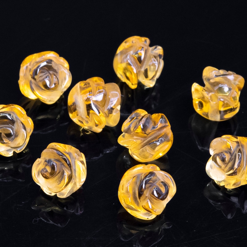 Citrine Carved Roses - Etsy