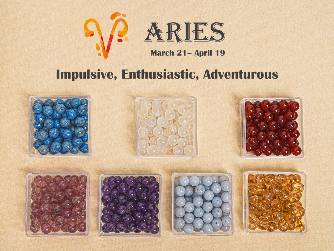 8MM Round Bead Aries Crystal Set Crystals for Aries Grade AAA Zodiac ...
