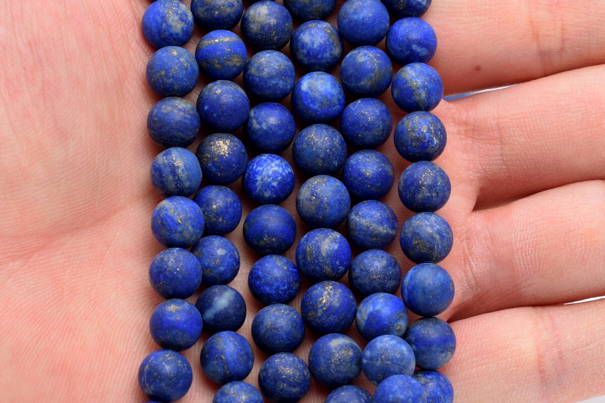 Matte Deep Blue Lapis Lazuli Beads Grade A Gemstone Round - Etsy