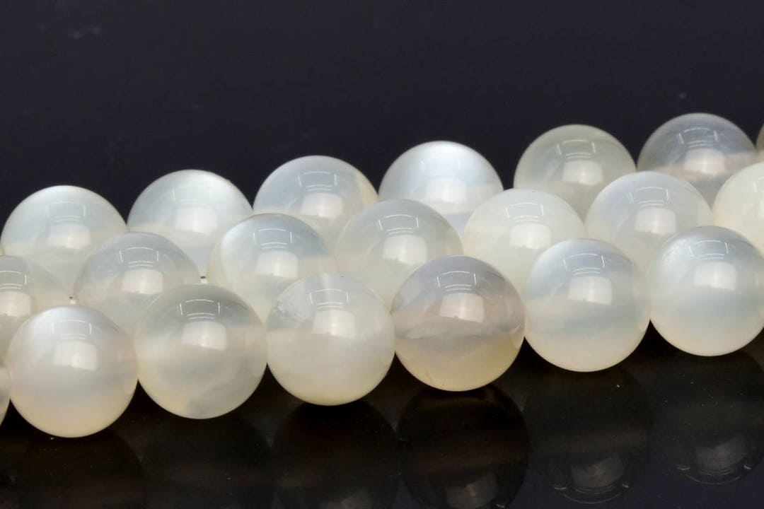 7MM White Flash Milky Moonstone Beads Grade AAA Natural Gemstone Full ...